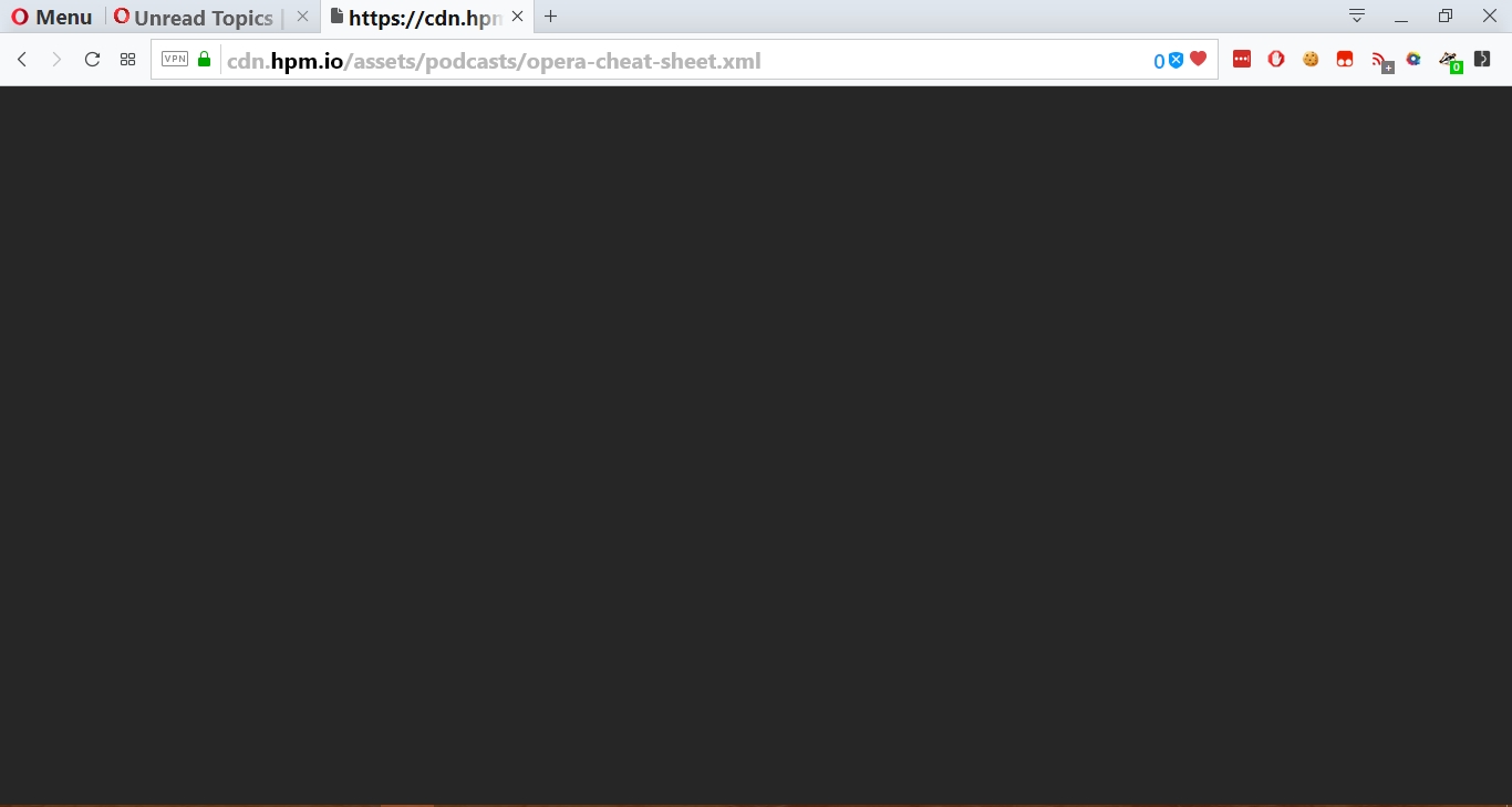 Rss feeds come across as empty on Opera 54.0.2952.51 | Opera forums