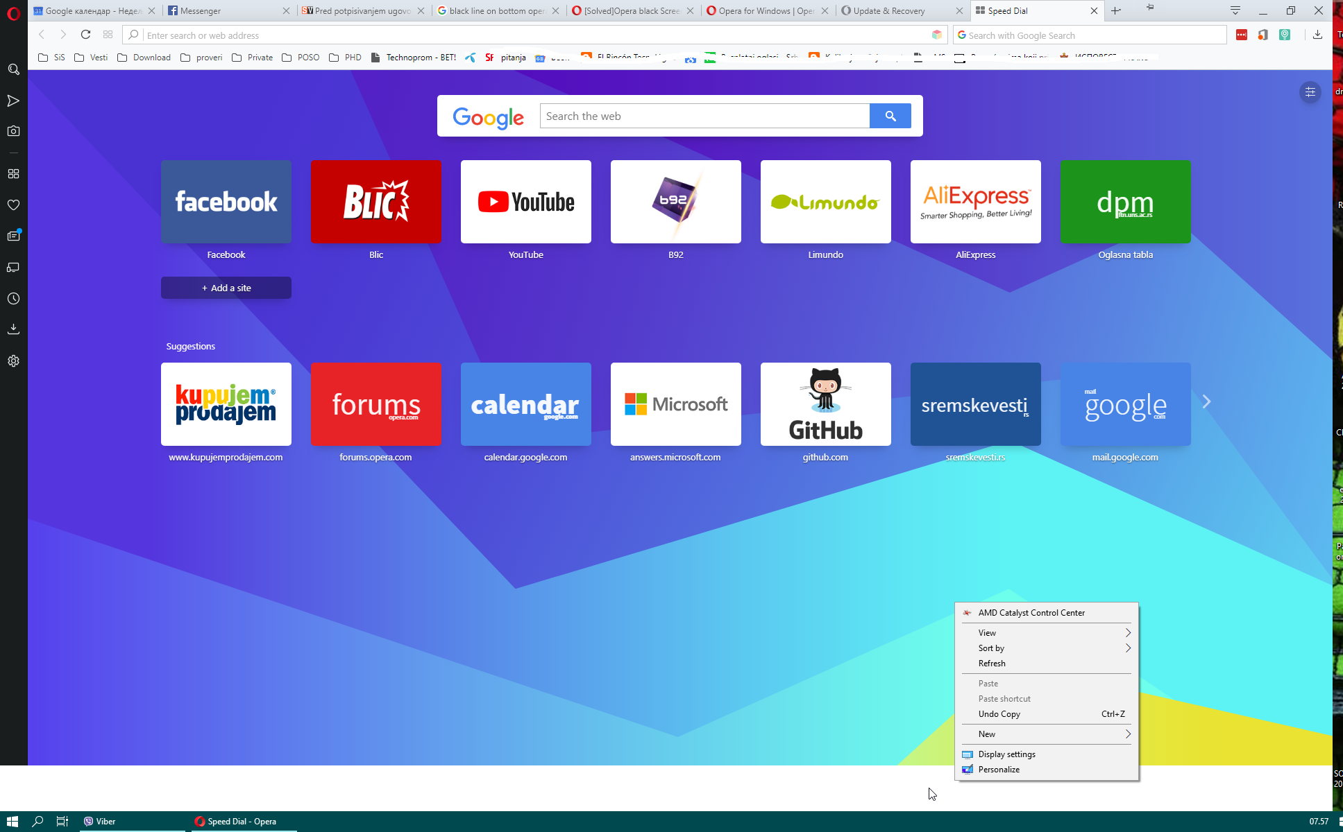 Freezing bar / black bar on bottom when maximazes opera on extend ...