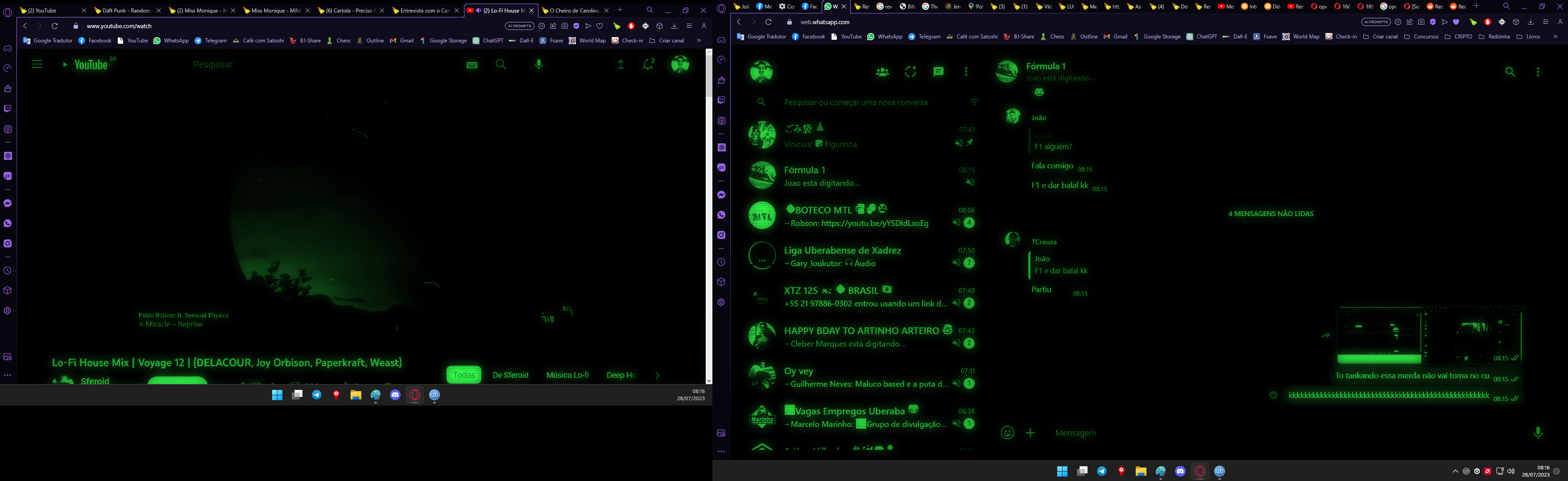 My opera GX is green like matrix on some pages | Opera forums