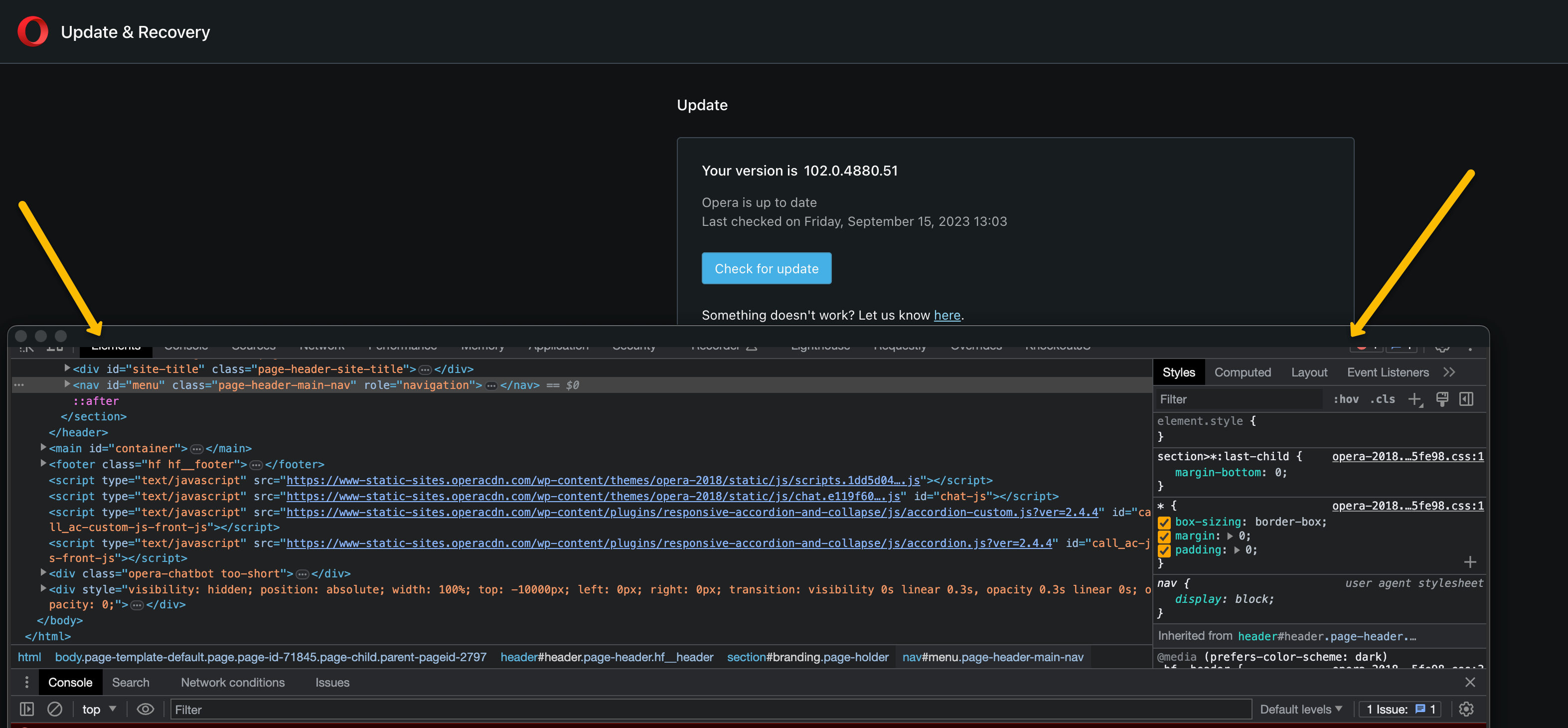 Devtools Menu Broken For Version 102 0 4880 51 Opera Forums